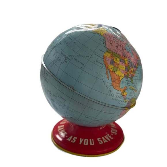 Unbranded | Accents | Vintage Globe Coin Bank Bank As You Saveso World ...